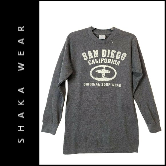 Shaka Wear | Shirts | Shaka Wear Men Long Sleeve Gray Logo Thermal Top ...